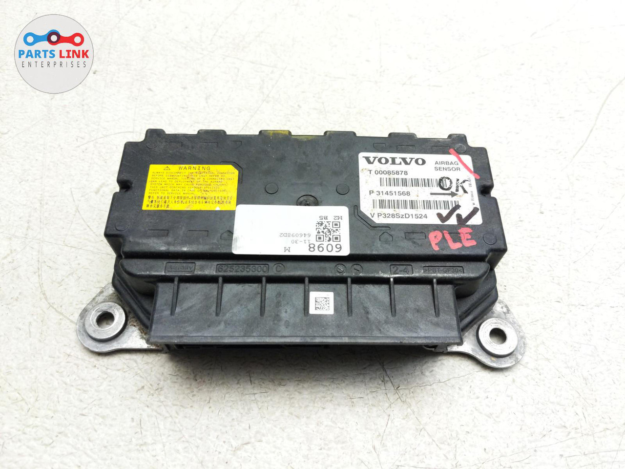 2016-2020 VOLVO XC90 AIR BAG CONTROL MODULE CRASH DATA UNIT BRAIN XC60 ...