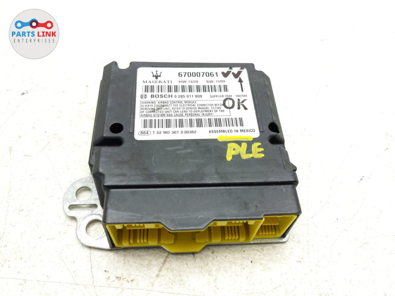 2014-2016 MASERATI GHIBLI AIRBAG SRS RESTRAINT CRASH DATA CONTROL ...