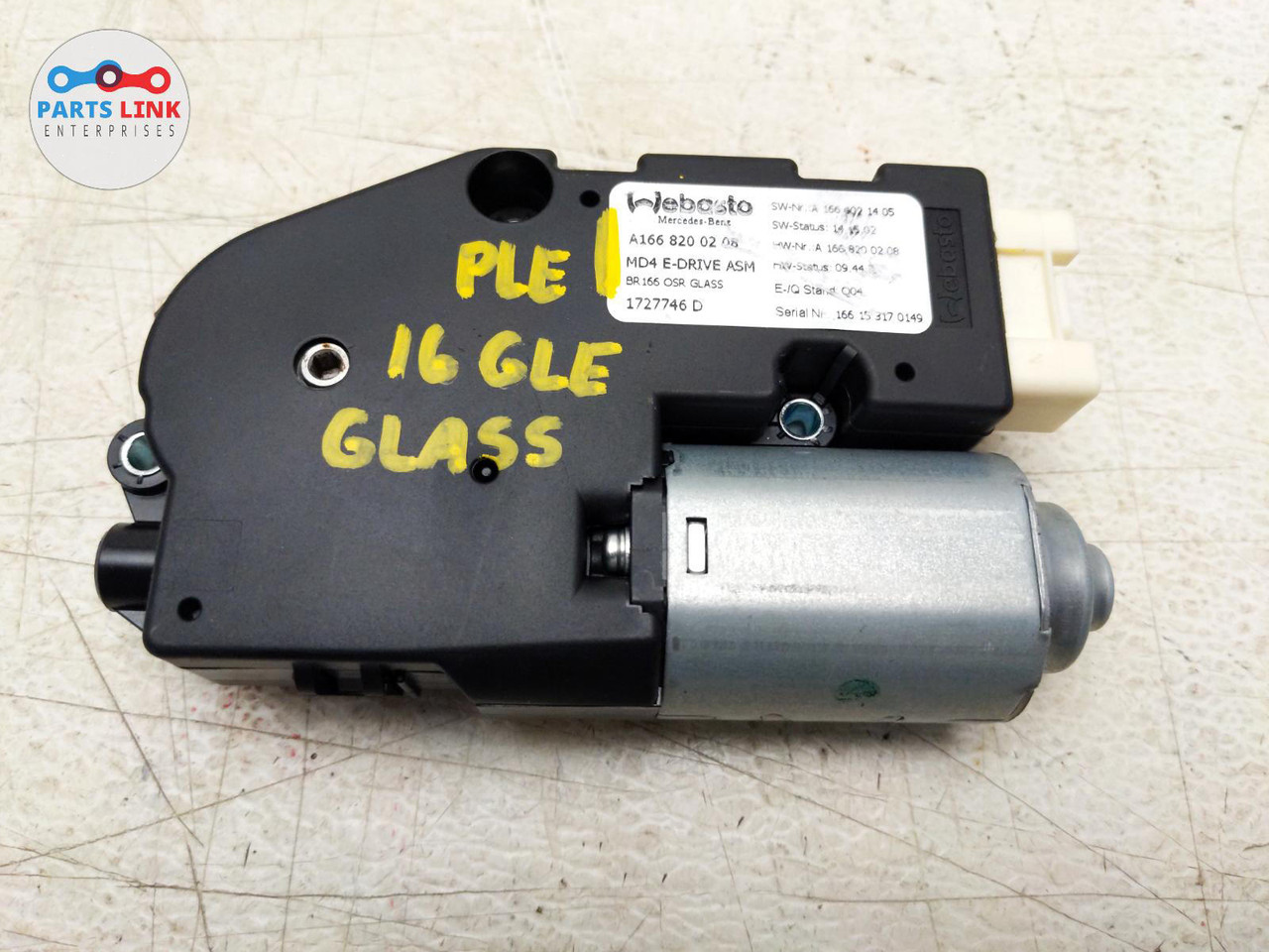 2016-2019 MERCEDES GLE63 AMG S SUNROOF MOON GLASS MOTOR PANORAMIC OPEN ...