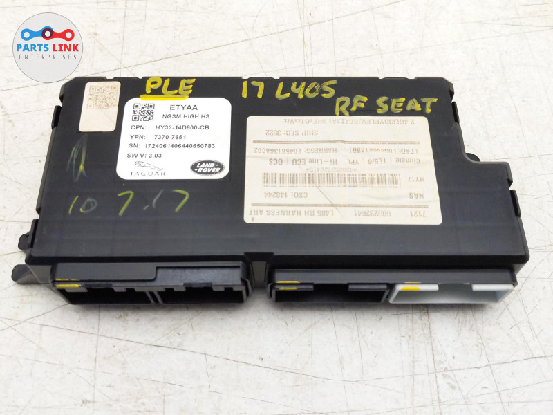2017 RANGE ROVER FRONT RIGHT SEAT MEMORY CONTROL MODULE UNIT BRAIN L405 ...