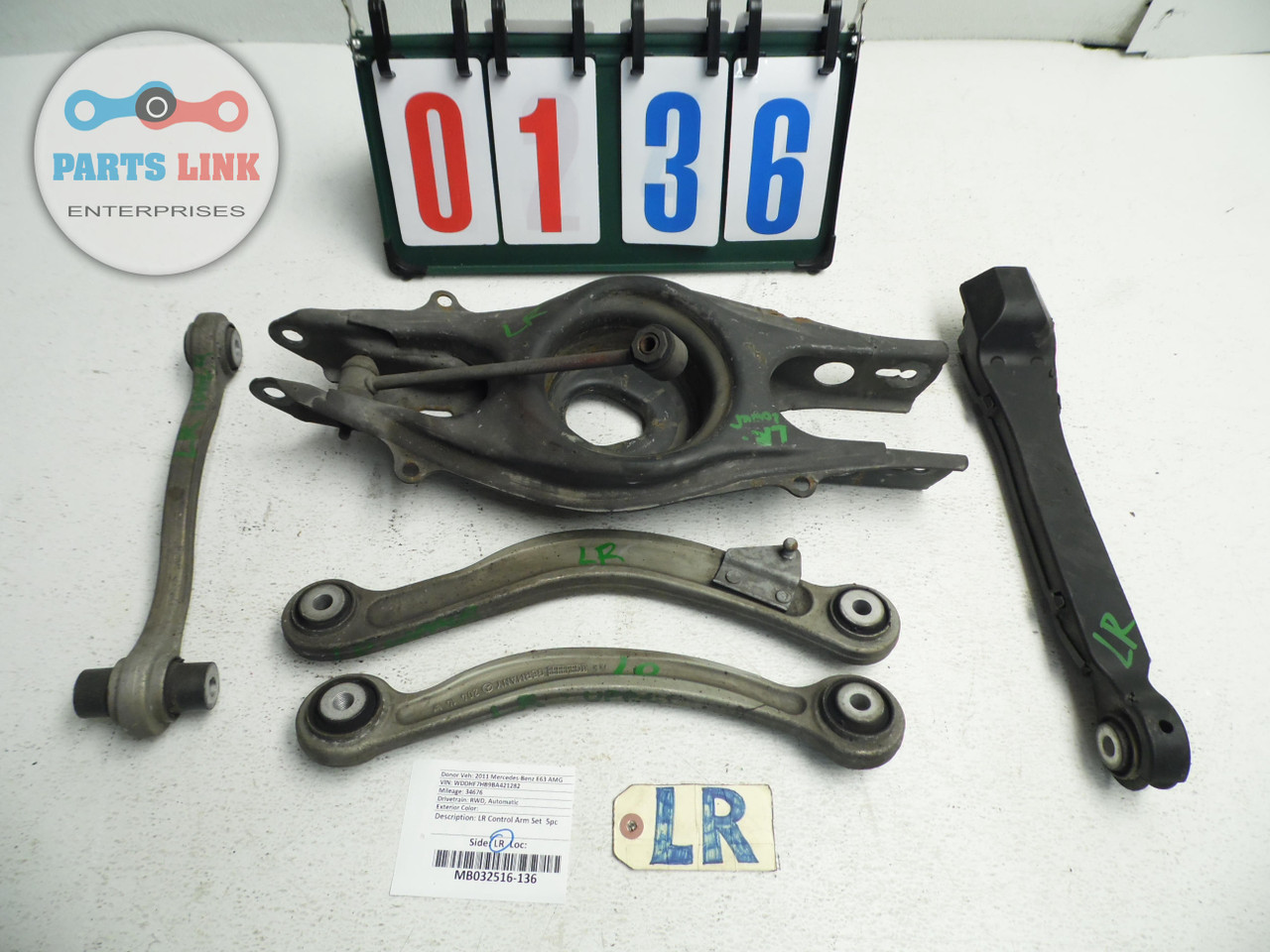 2010-2013 MERCEDES E63 W212 AMG LEFT REAR CONTROL ARM SET 5PC LOWER ...