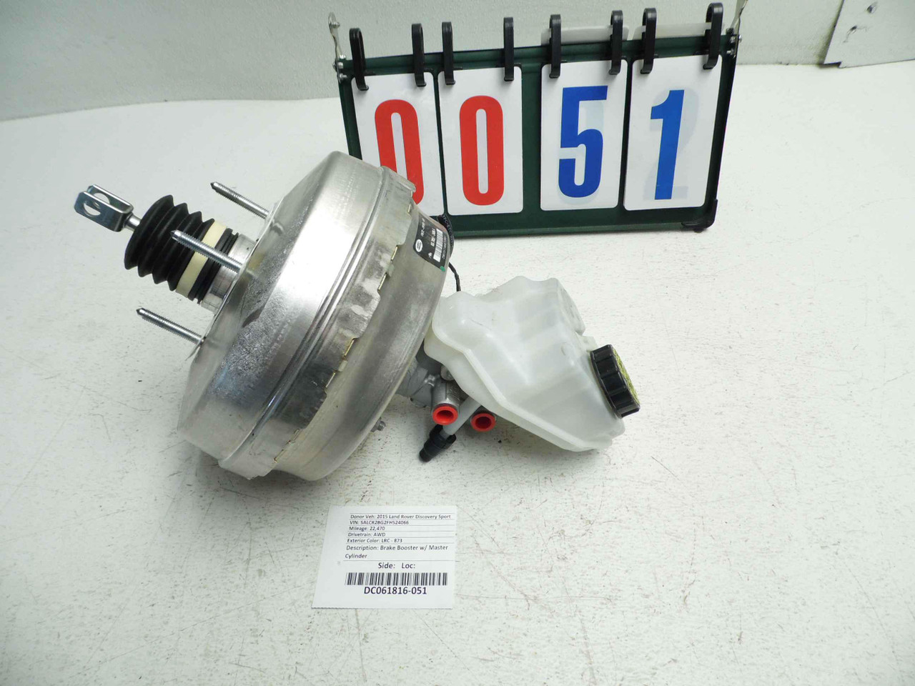 2015-2017 LAND ROVER DISCOVERY SPORT HSE POWER BRAKE BOOSTER W/ MASTER ...