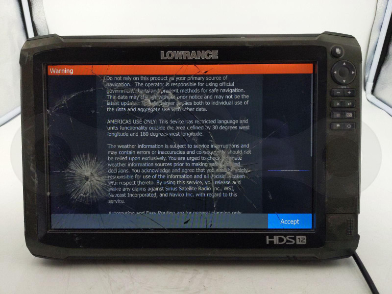 LOWRANCE HDS 12 CARBON CHARTPLOTTER HEAD UNIT SONAR RADAR BOAT DISPLAY ...