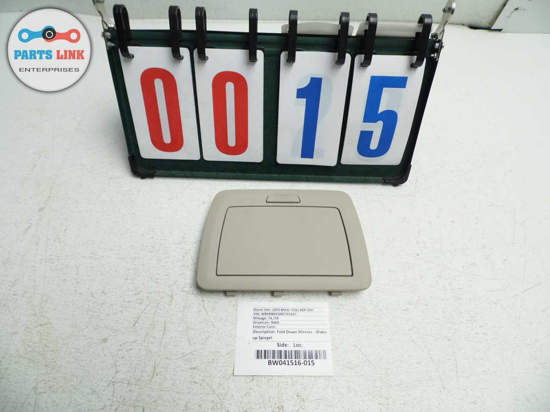 BMW F02 750 750LI 1 FOLD DOWN MIRROR MAKE-UP SPIEGEL VANITY TAN OEM ...