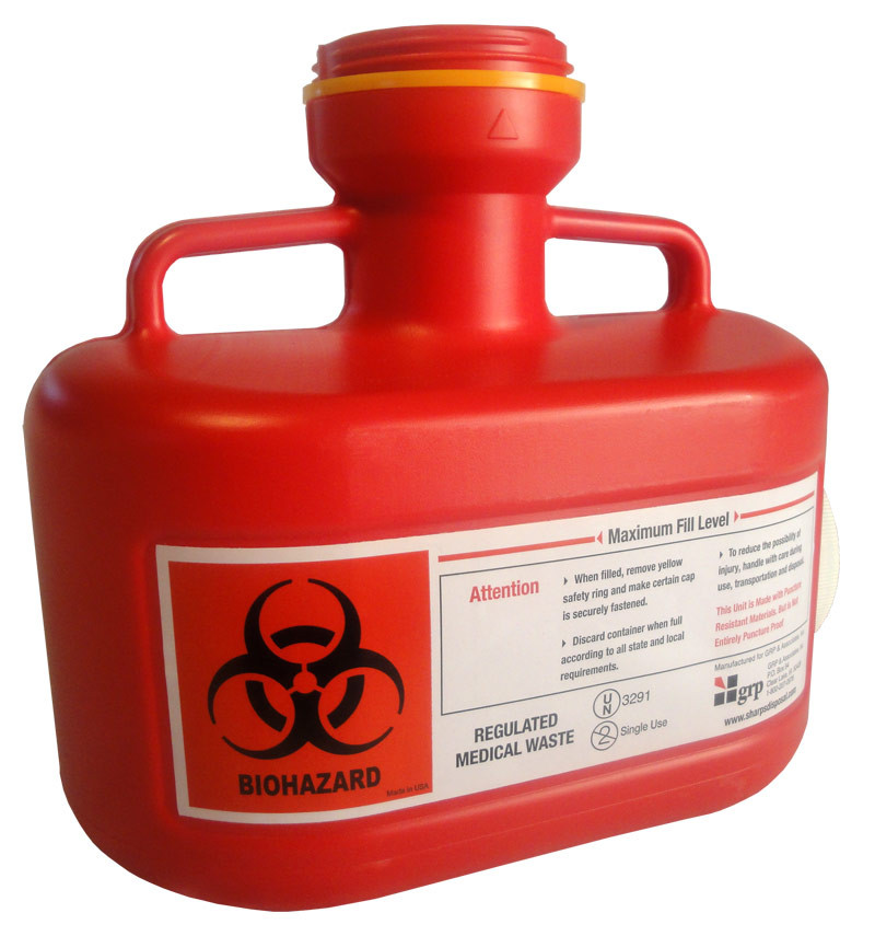 1 Gallon Sharps Container Model #GRP-1G - GRP Mail Back Sharps Disposal