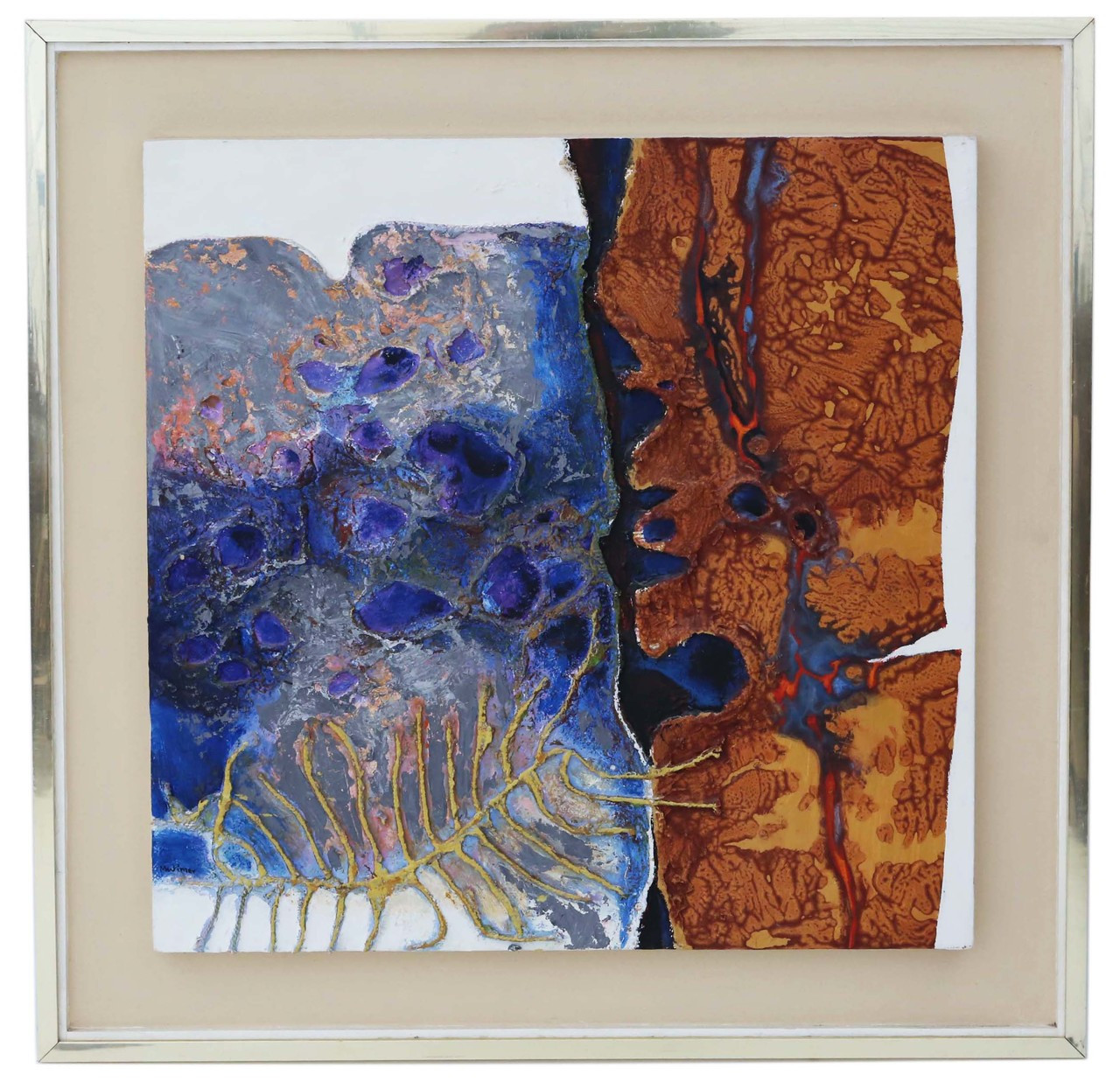 Framed acrylic relief on board original painting by Ray Mutimer C1970s ...