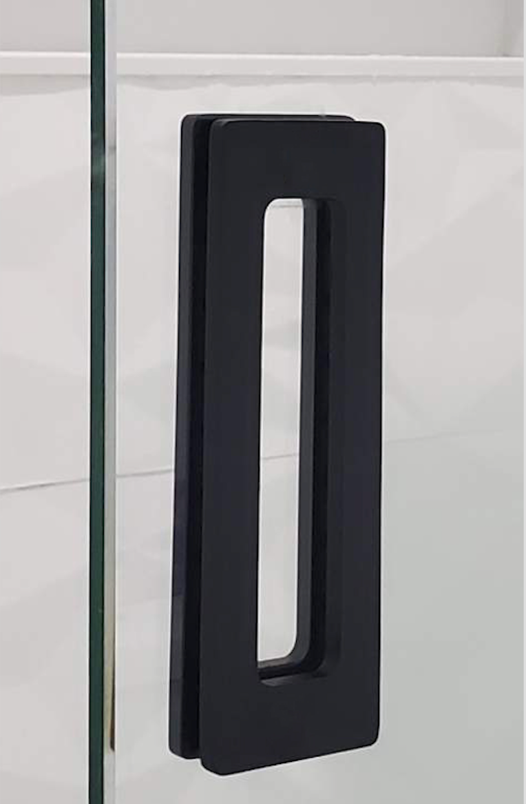 Rectangular Sliding Door Handle - 6" x 2" Black Powder Finish