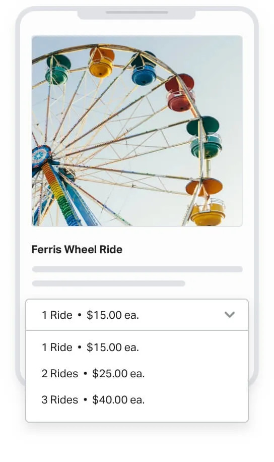 Build Your Event, Add-Ons - www.OnlineRiver.com