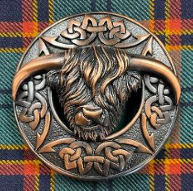 Bronze Highland Cow Brooch | J. Higgins, Ltd.