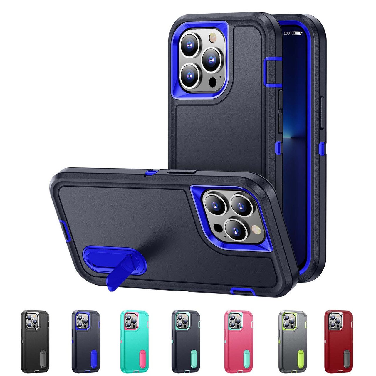 Shockproof iPhone 16 Pro Case Cover Heavy Duty with Stand Apple 16Pro ...