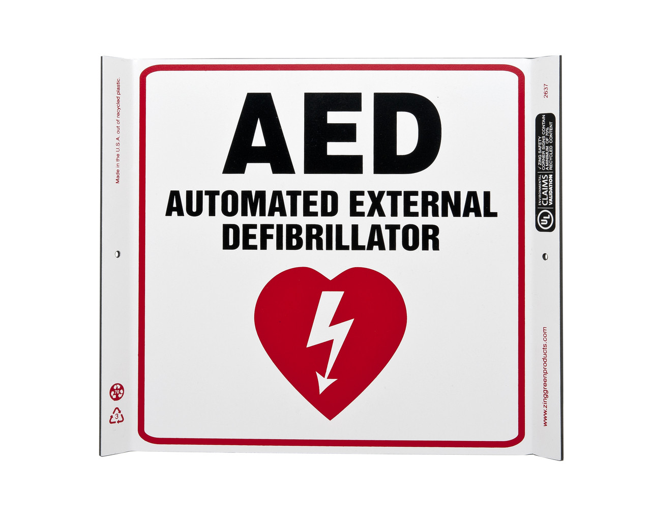 AED Corner Sign - Projecting Signs| Zing Green Products