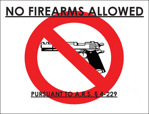 Arizona No Firearms Allowed Sign | Zing Green Products