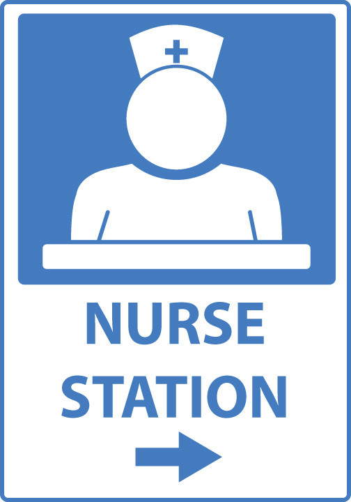 Nurse's Station, with Right Arrow Sign | Zing Green Products