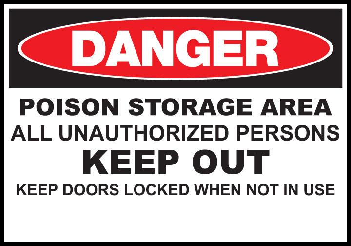 Danger Poison Storage Sign - GHS/HazCom | Zing Green Products