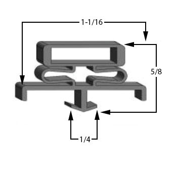 Profile 166 - Custom Walk-in Door Gasket - Green Gaskets | Cooler ...