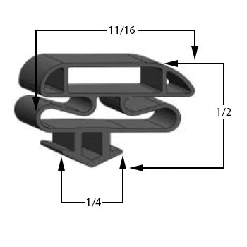 Profile 632 - Custom Walk-in Door Gasket - Green Gaskets | Cooler ...
