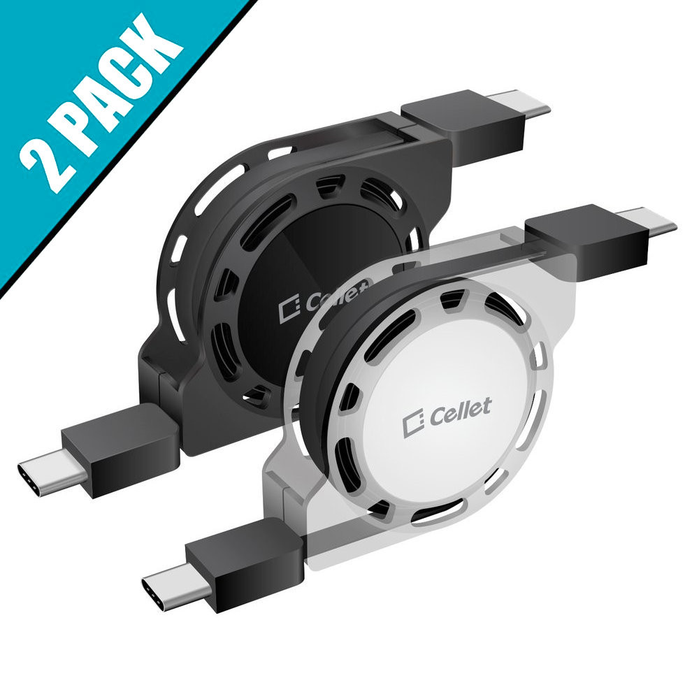 2-Pack Retractable USB-C to USB-C (Type-C) Charge and Sync Cables - HD ...