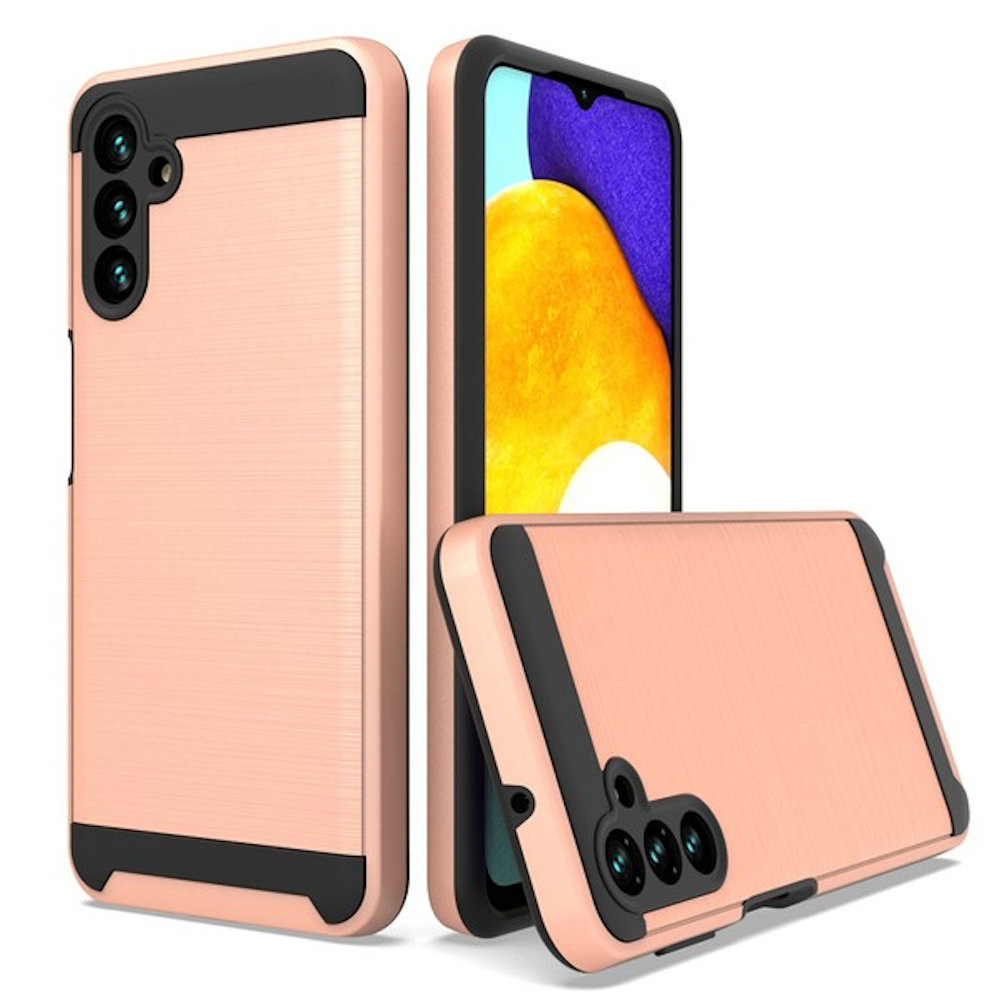 Brushed Textured Hybrid Armor Case for Samsung Galaxy A13 5G - Rose ...