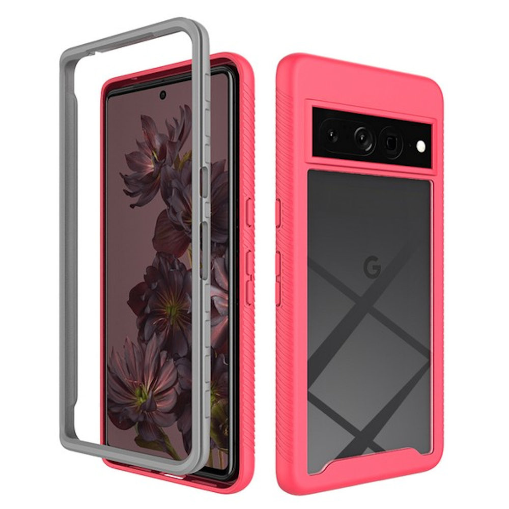 Transparent Hybrid Case for Google Pixel 7 Pro - Pink - HD Accessory