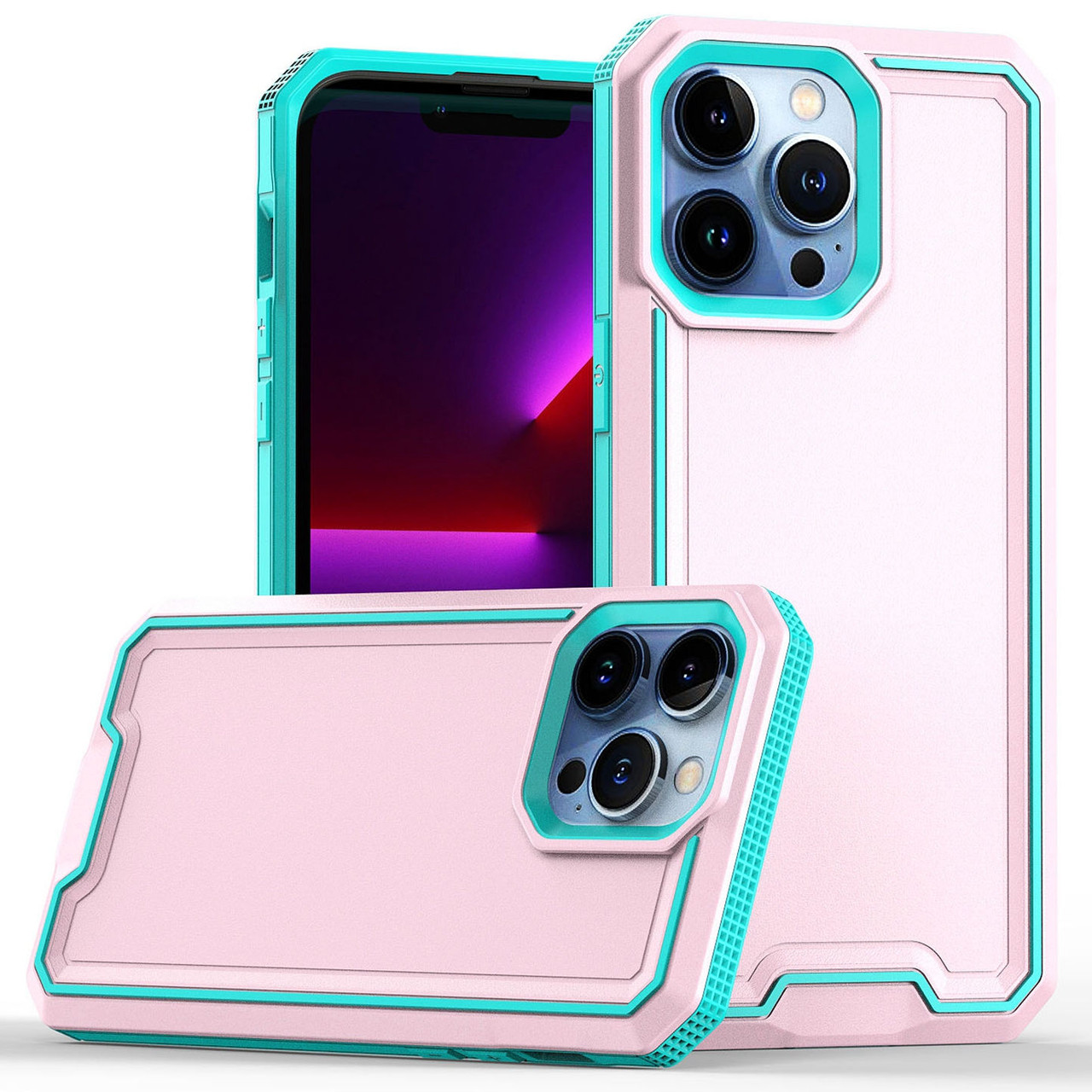 TUFF Rank Hybrid Armor Case for iPhone 13 Pro Max - Pink - HD Accessory