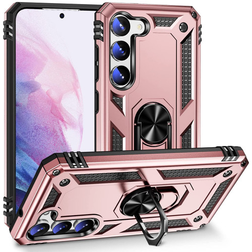 Military Grade Hybrid Case with Ring Grip for Samsung Galaxy S23 - Rose ...
