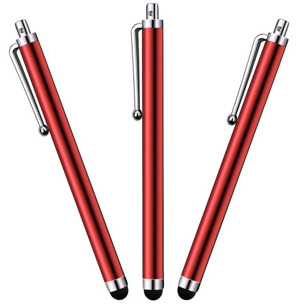 3-Pack HD Easy Glider Capacitive Stylus Pen - Red - HD Accessory