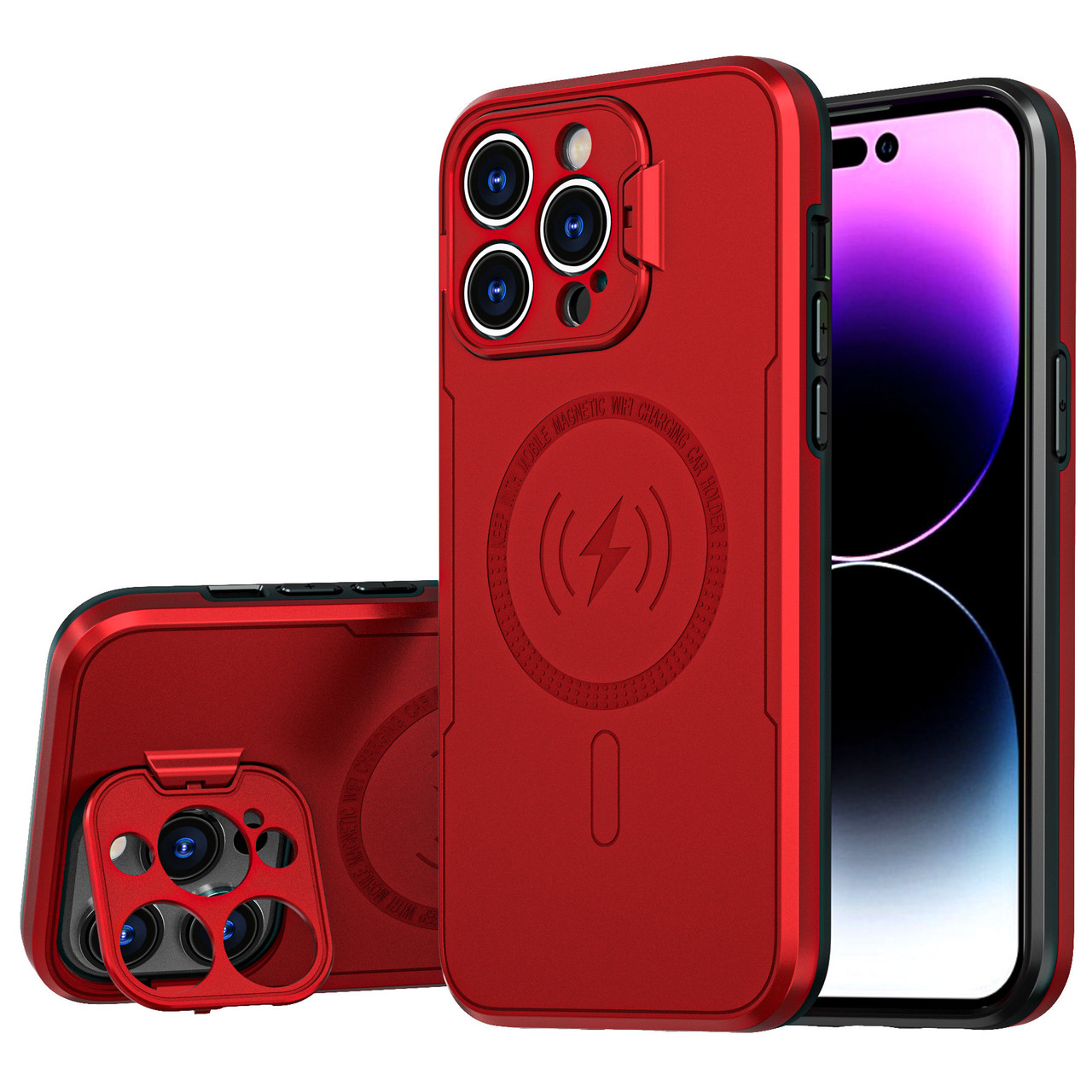 MagSafe Compatible Hybrid Case with Camera Ring Stand for iPhone 14 Pro ...