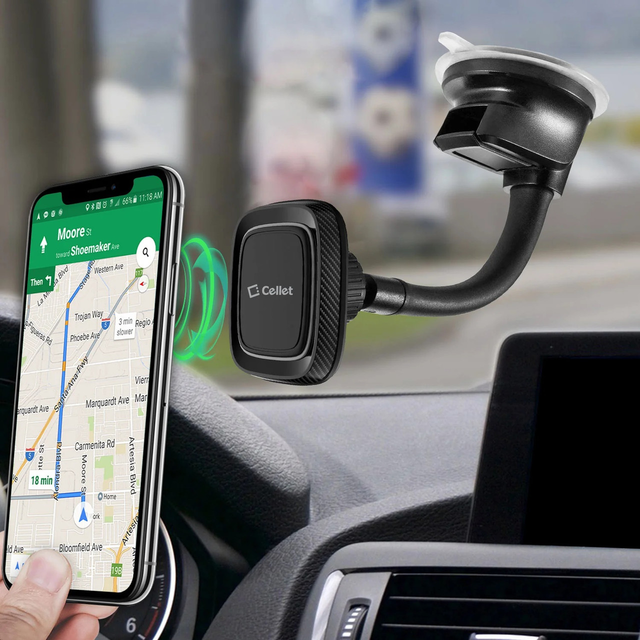 Extra Strength Magnetic Cell Phone Car Dashboard and Windshield Mount ...