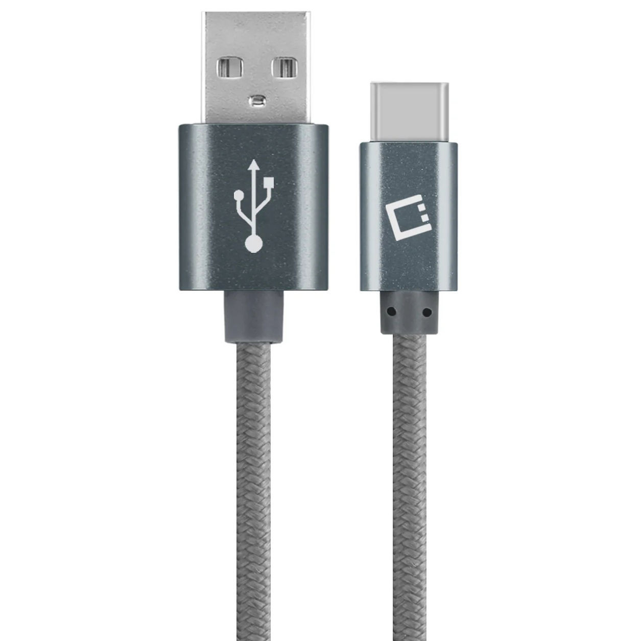 6 Ft. USB-C to USB-A Charge and Sync Nylon Braided Cable - Grey - HD ...
