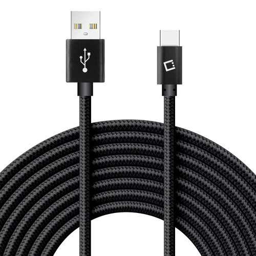 10 Ft. USB-C to USB-A Charge and Sync Nylon Braided Cable - Black - HD ...