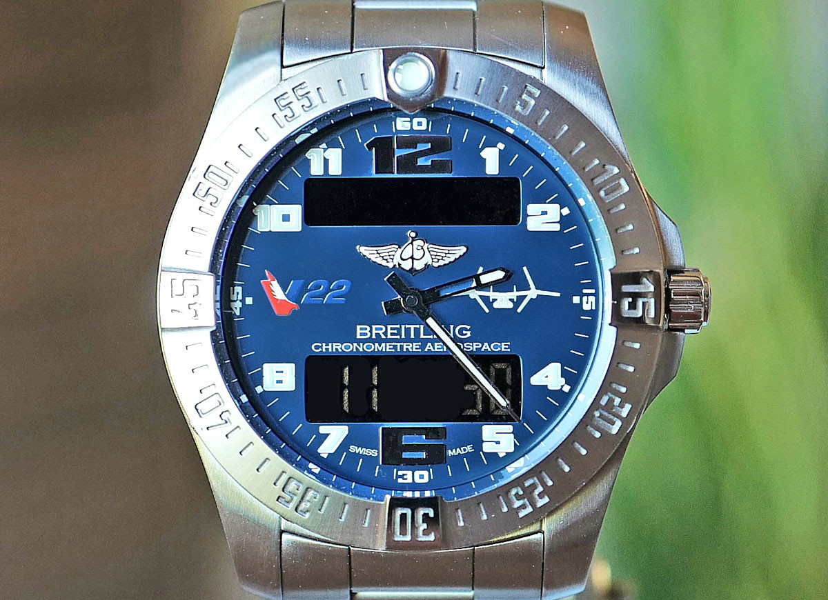 Breitling Aerospace EVO V22 Osprey LTD Blue Dial Quartz Titanium 43mm E793 - Watches 24 Seven