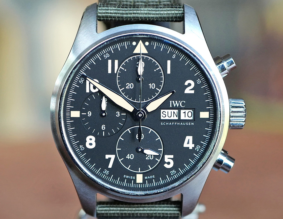 IWC Pilot's Spitfire Chronograph Day & Date Steel 41mm Ref. IW387901 - Watches 24 Seven
