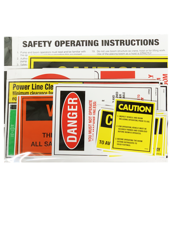 Boom Pump Safety Stickers - Concrete Pumping Association of Australia