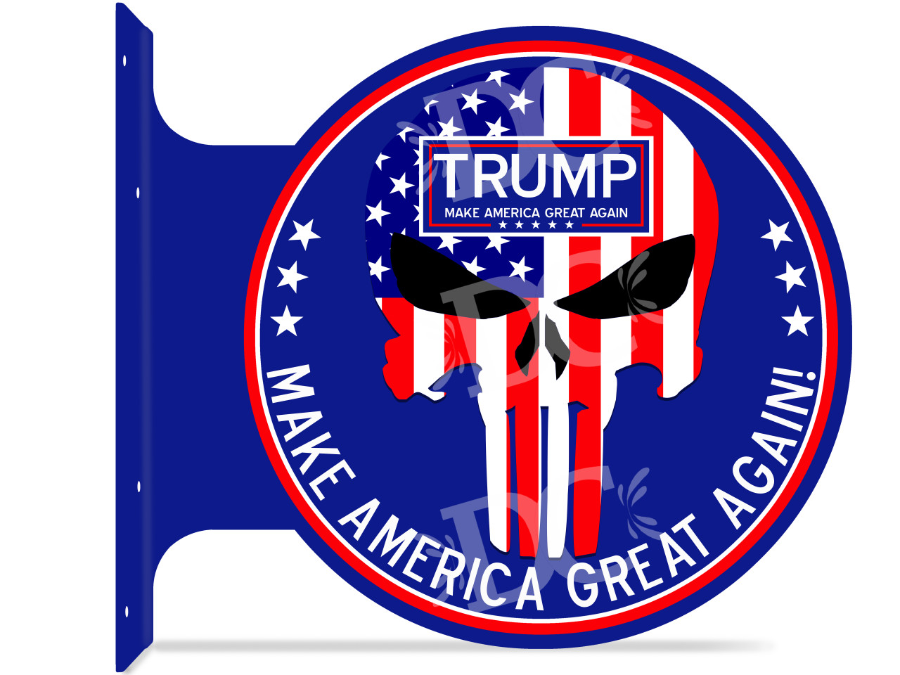 Trump Nation Patriotic Themed Customized Double Sided Metal Flange Sign
