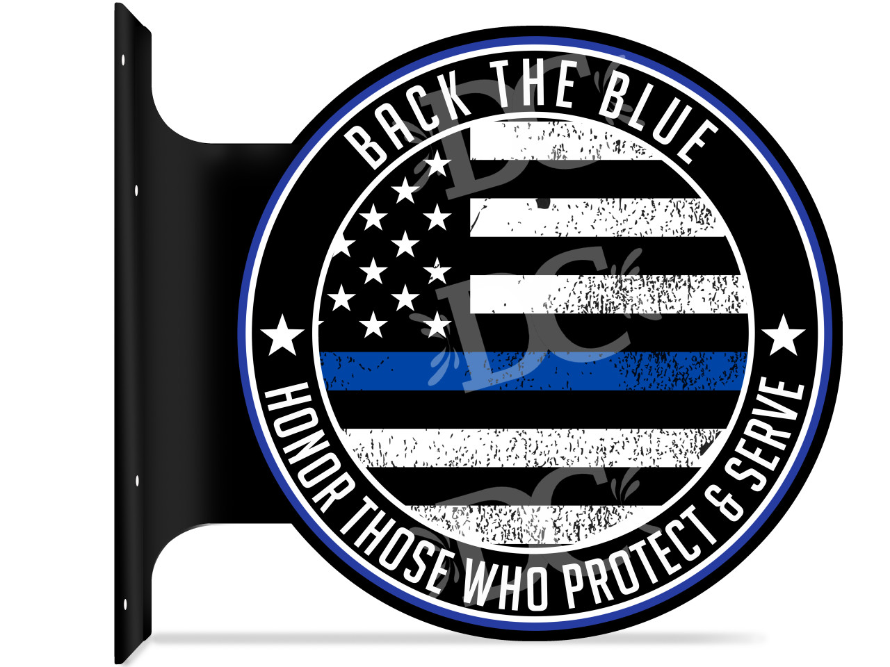 Police Law Enforcement Themed double sided metal flange sign - Redeye ...