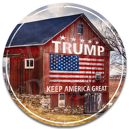 Donald Trump Support Barn Themed Metal Wall Sign - Redeye Laserworks