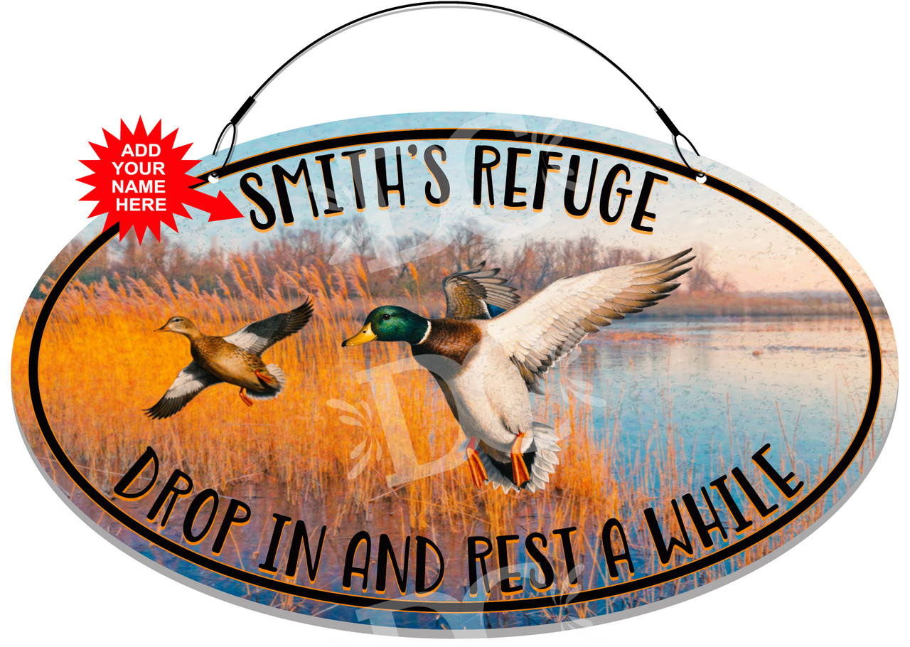 Duck Refuge Welcome Decorative Signs - Redeye Laserworks