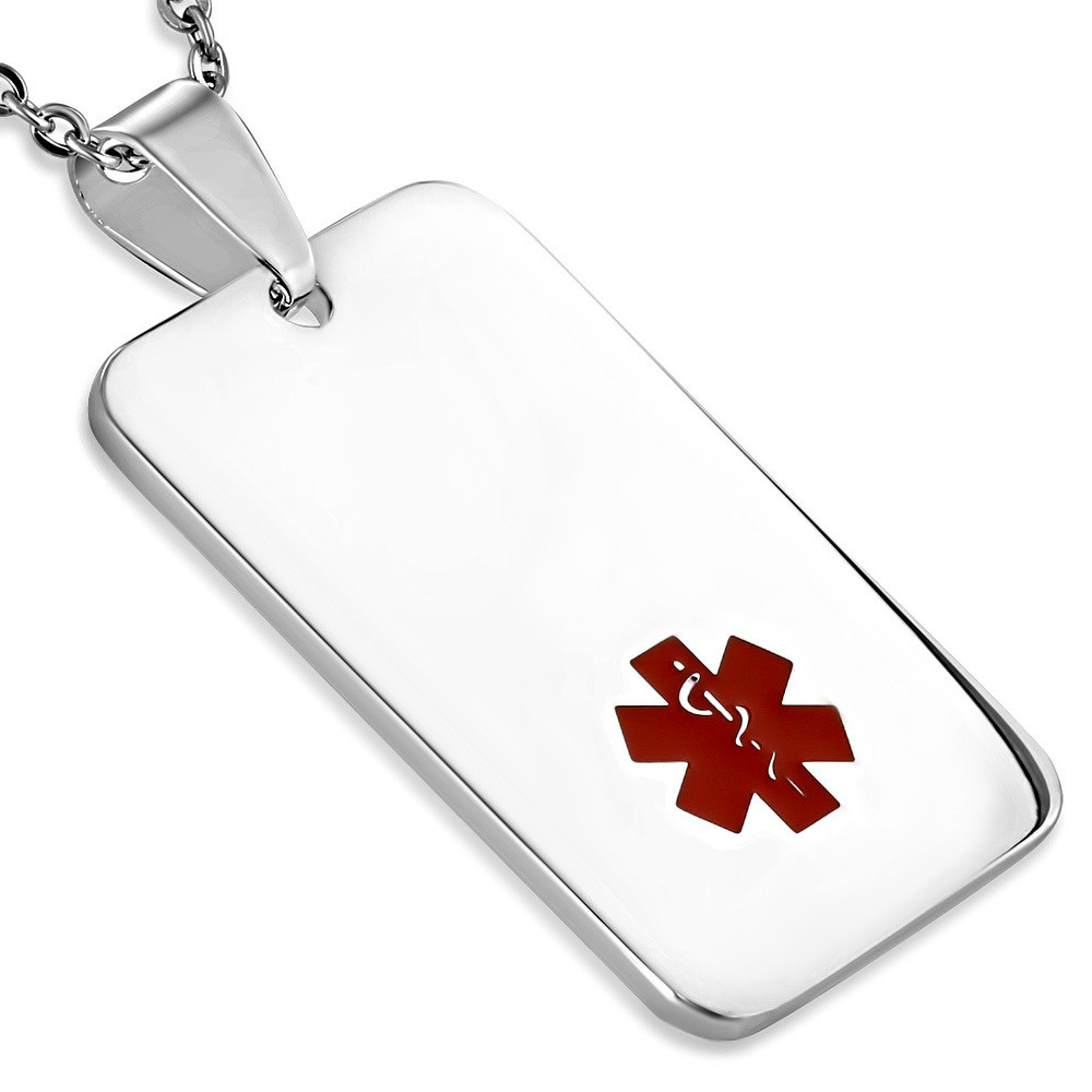 Medical ID Pendant with Chain