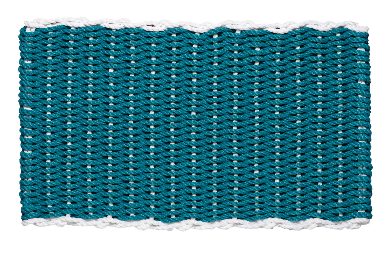 Border - Teal with White - Cape Cod Doormats