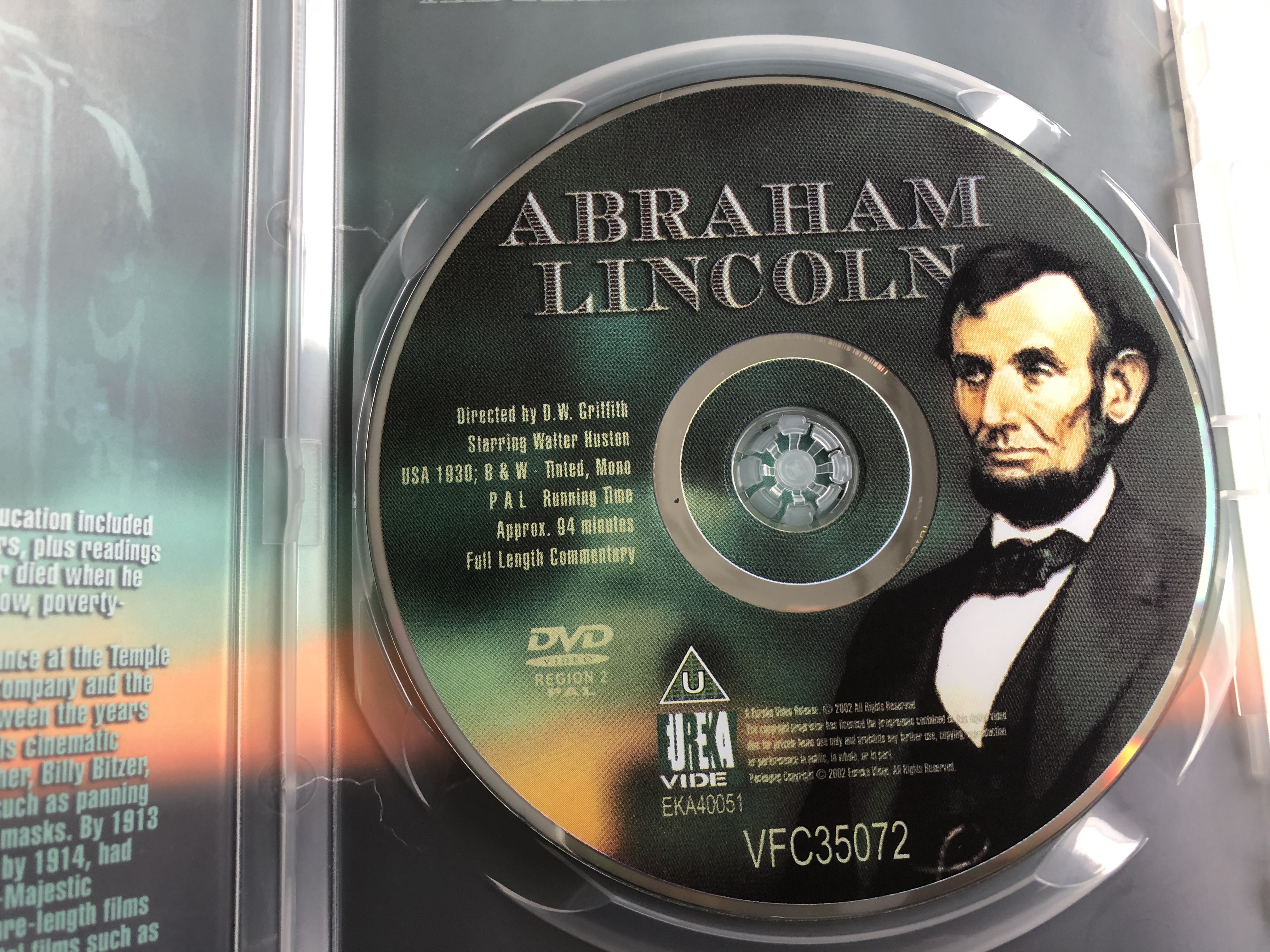 Abraham Lincoln DVD 1930 / Directed by D. W. Griffith / Starring ...