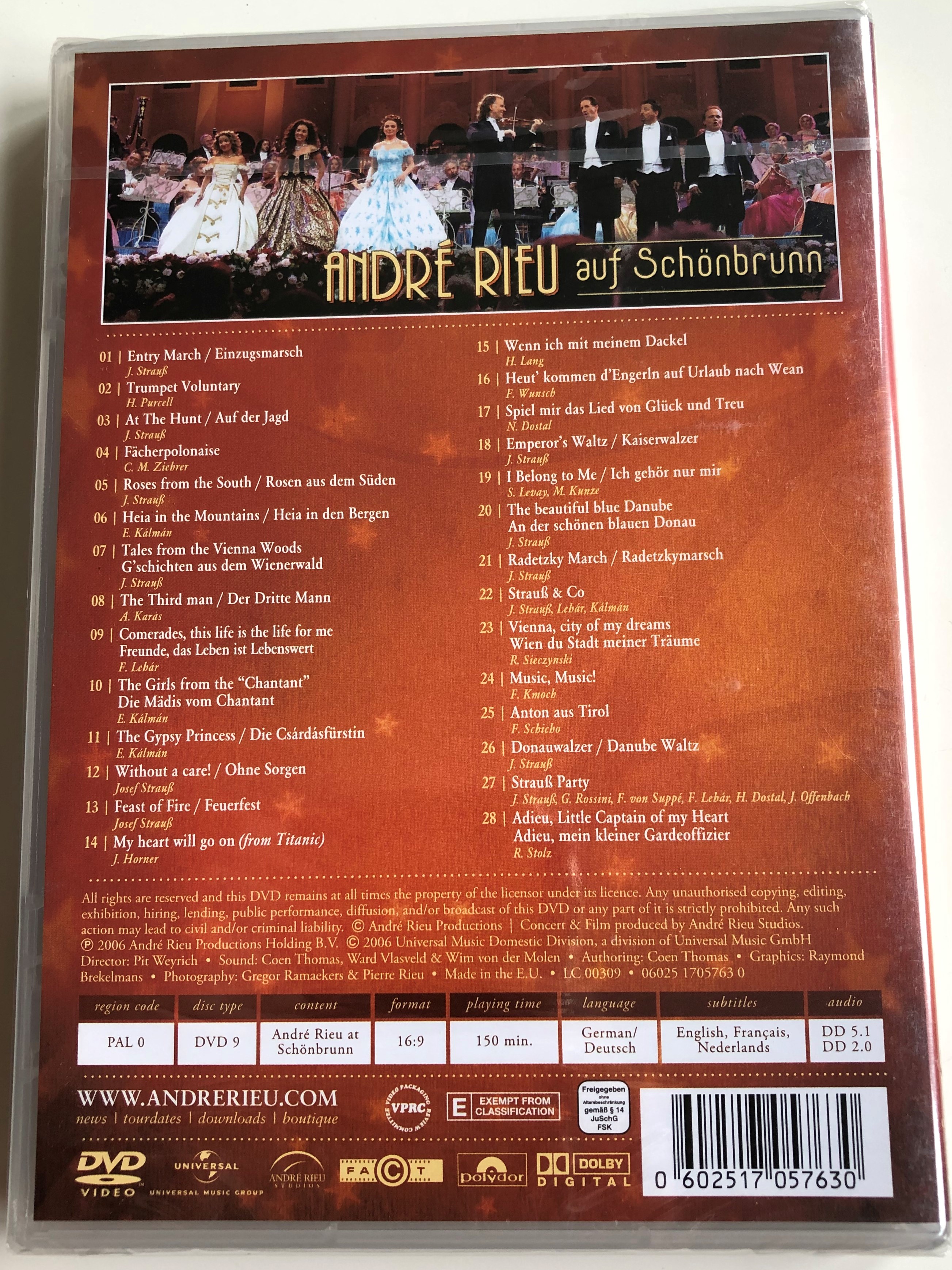 André rieu at Schönbrunn Vienna DVD The Johann Strauss Orchestra with ...