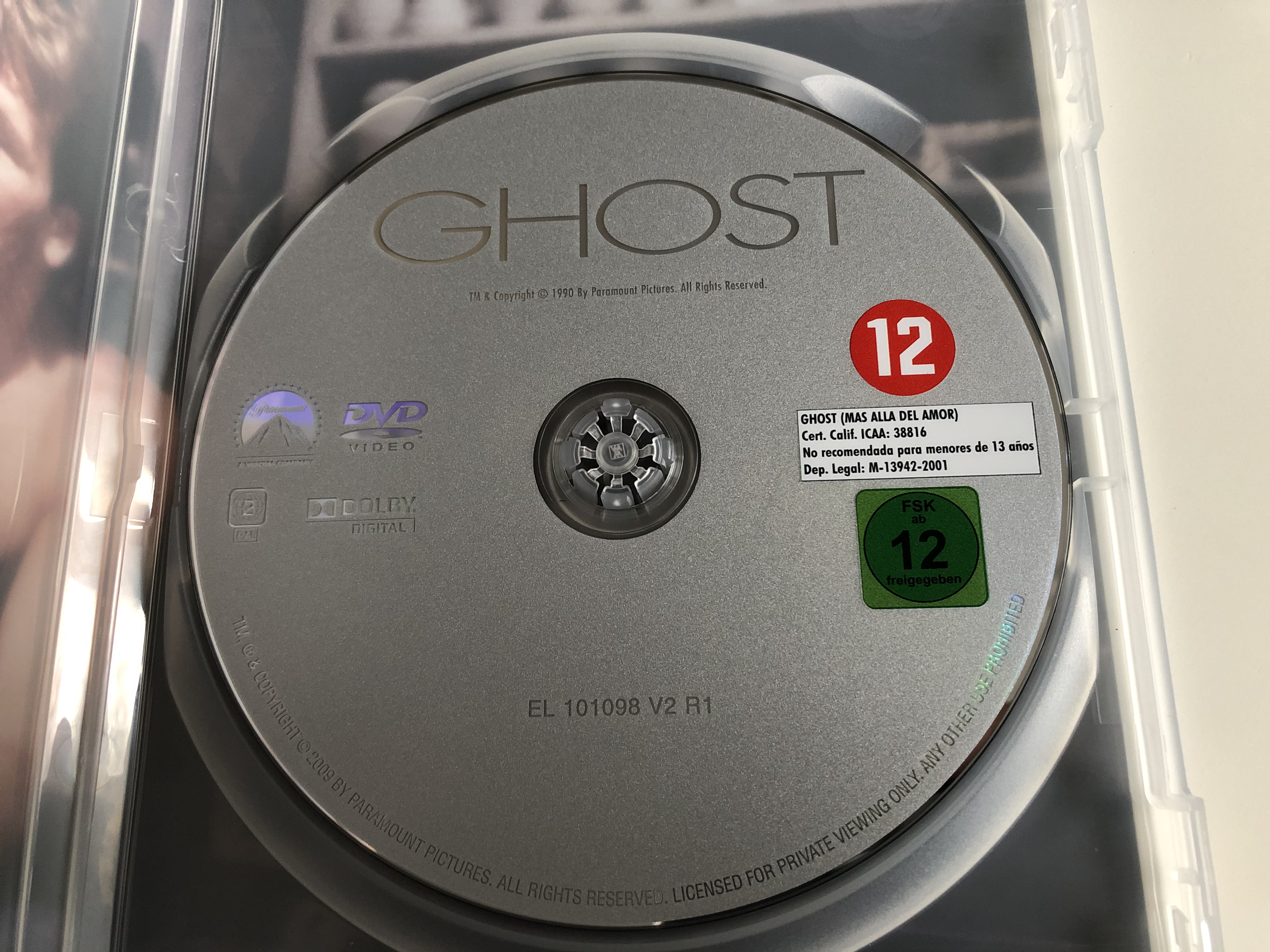 Ghost DVD - A Romantic Fantasy Thriller Featuring Patrick Swayze
