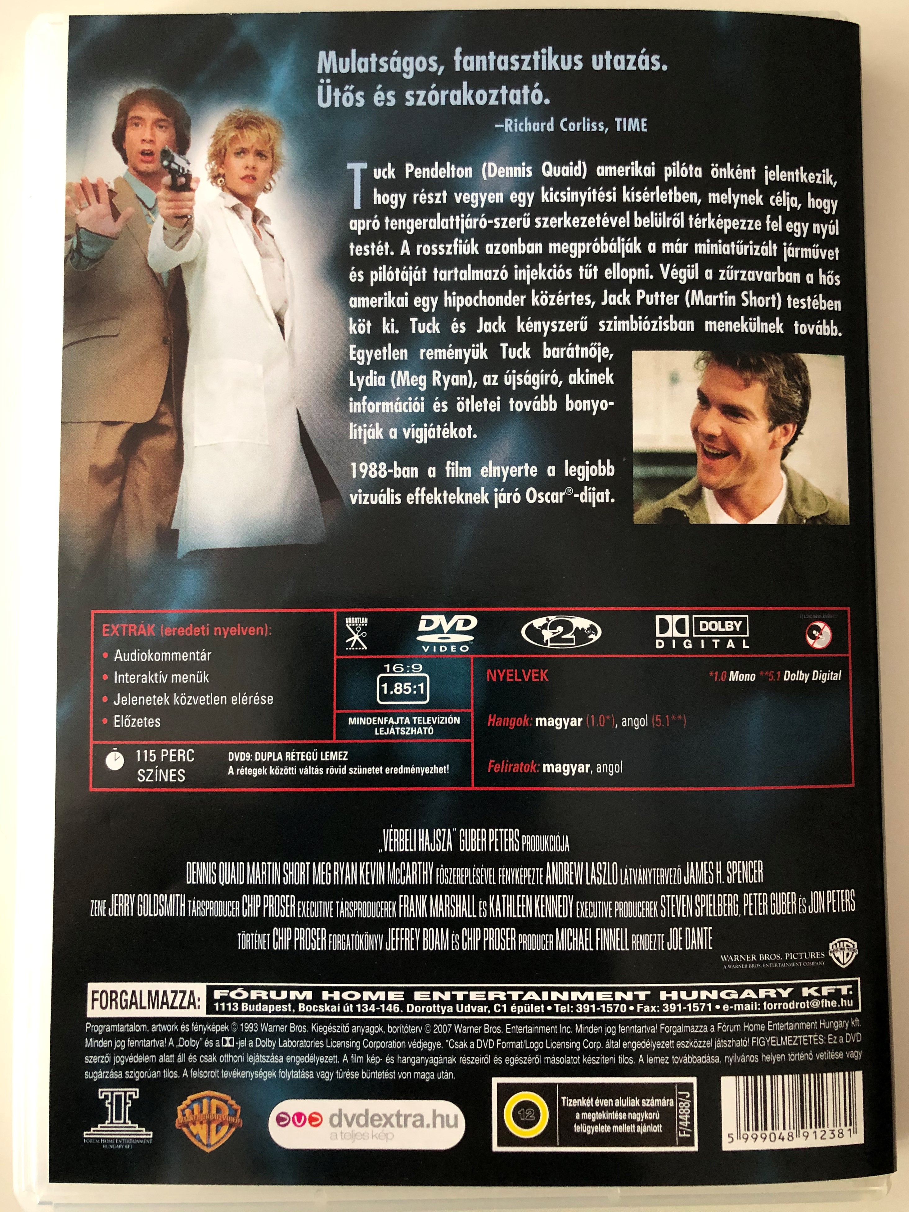 Innerspace (1987) DVD Vérbeli Hajsza - Kerülj szinkronba! / Directed by ...