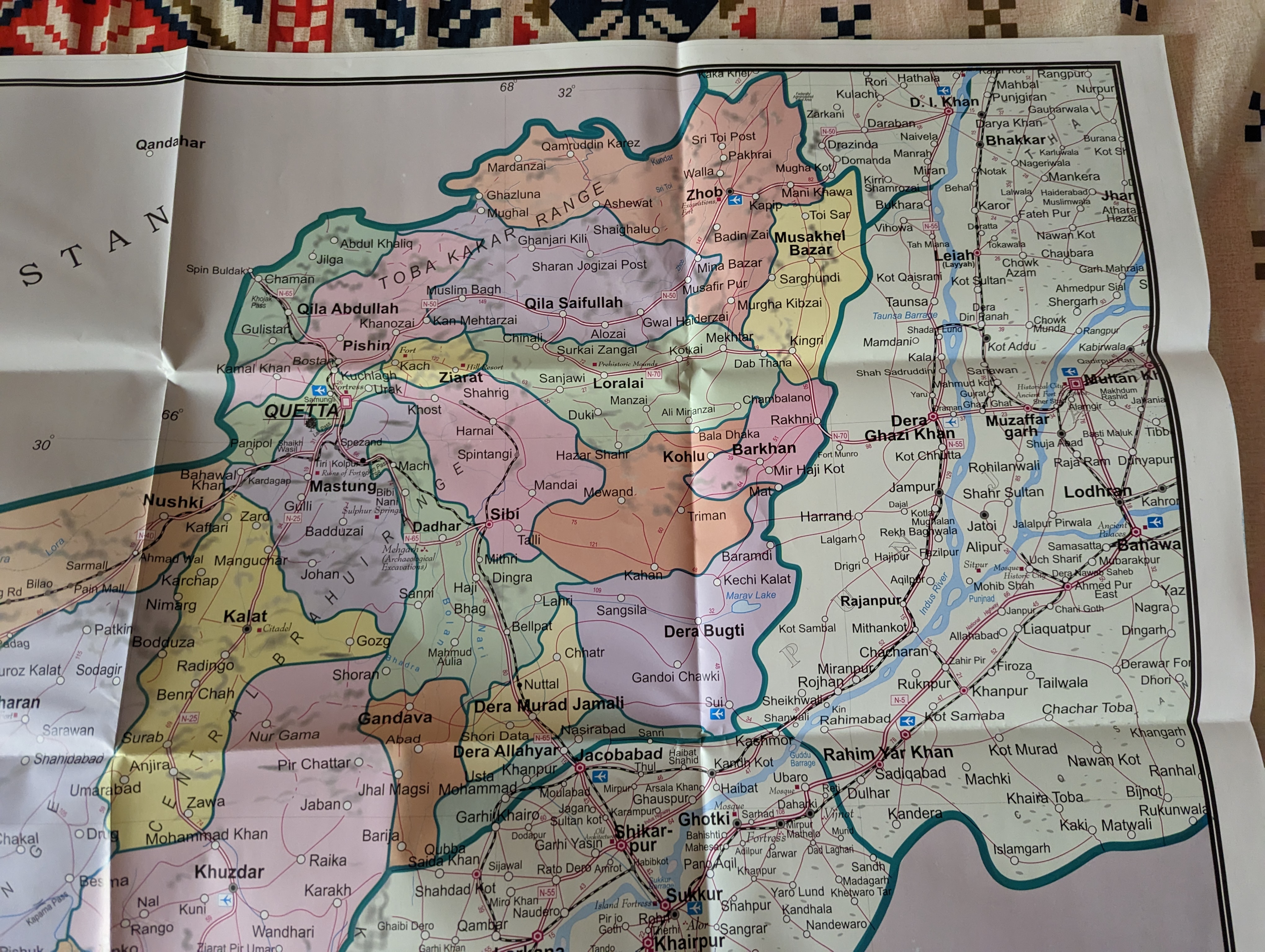 Map of Province Balochistan in Pakistan / Haqqi brothers / 28 x 40 ...