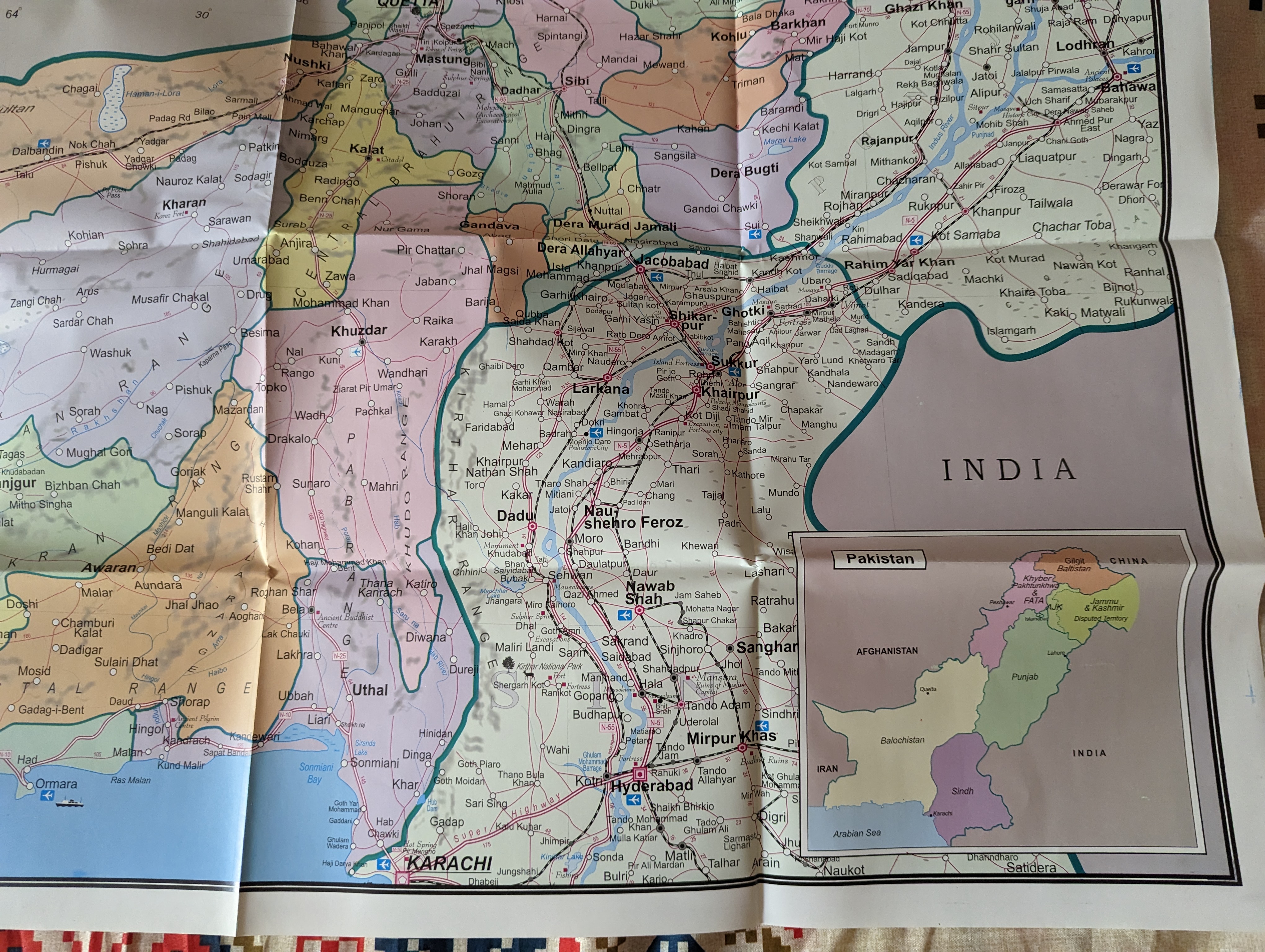 Map of Province Balochistan in Pakistan / Haqqi brothers / 28 x 40 ...