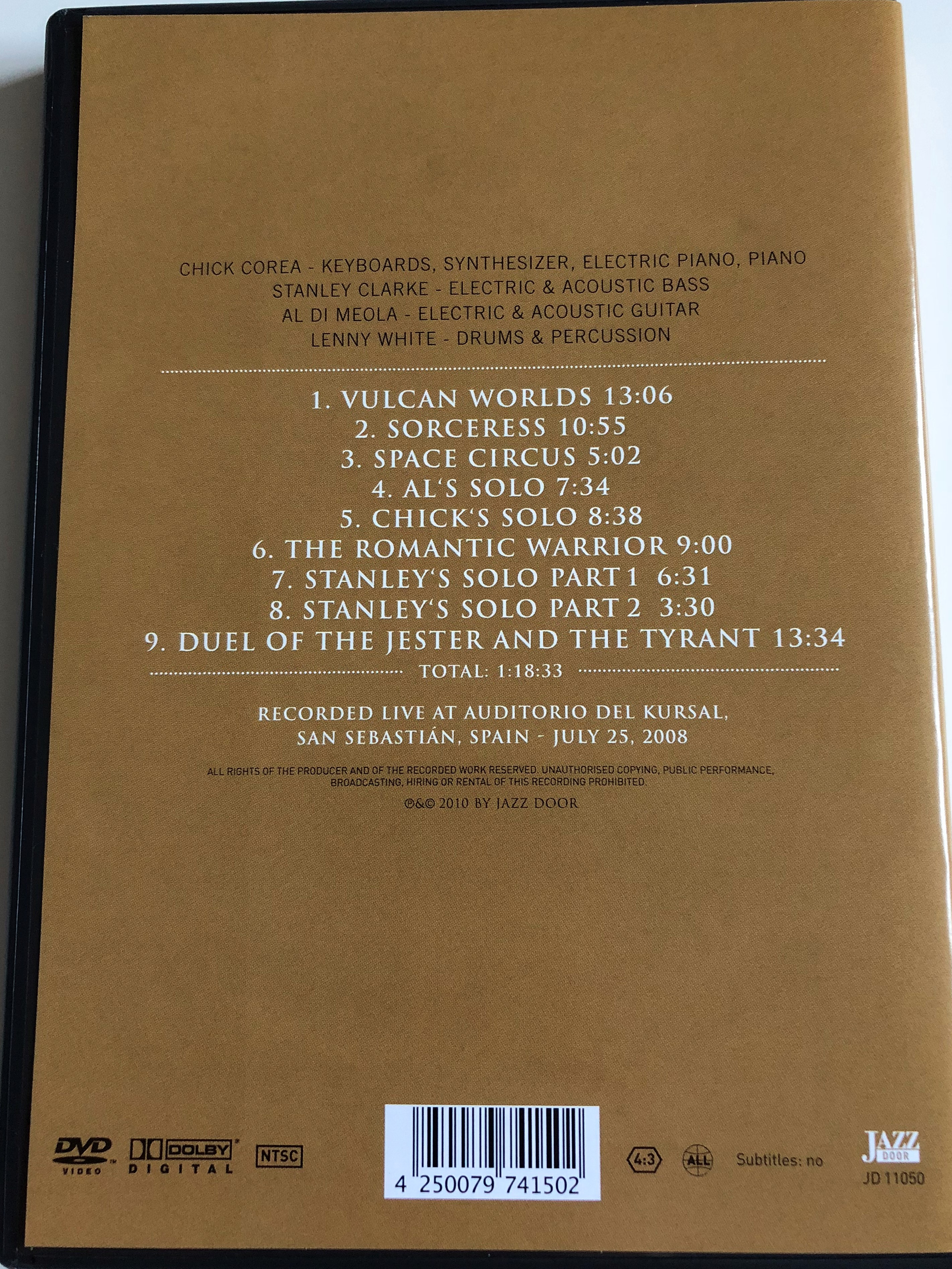 Return to Forever DVD 2010 Live in San Sebastián / Chick Corea, Stanley ...