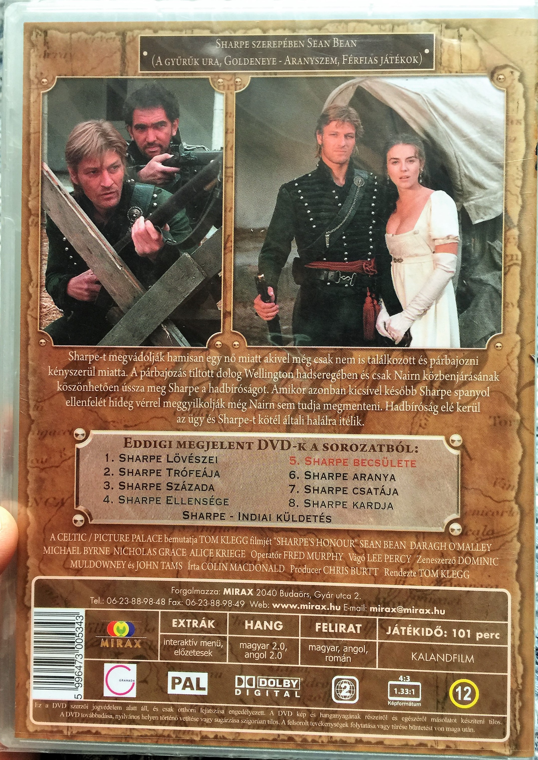 Sharpe Series 5. Sharpe's Honour DVD 1994 Sharpe Sorozat 5. Sharpe ...