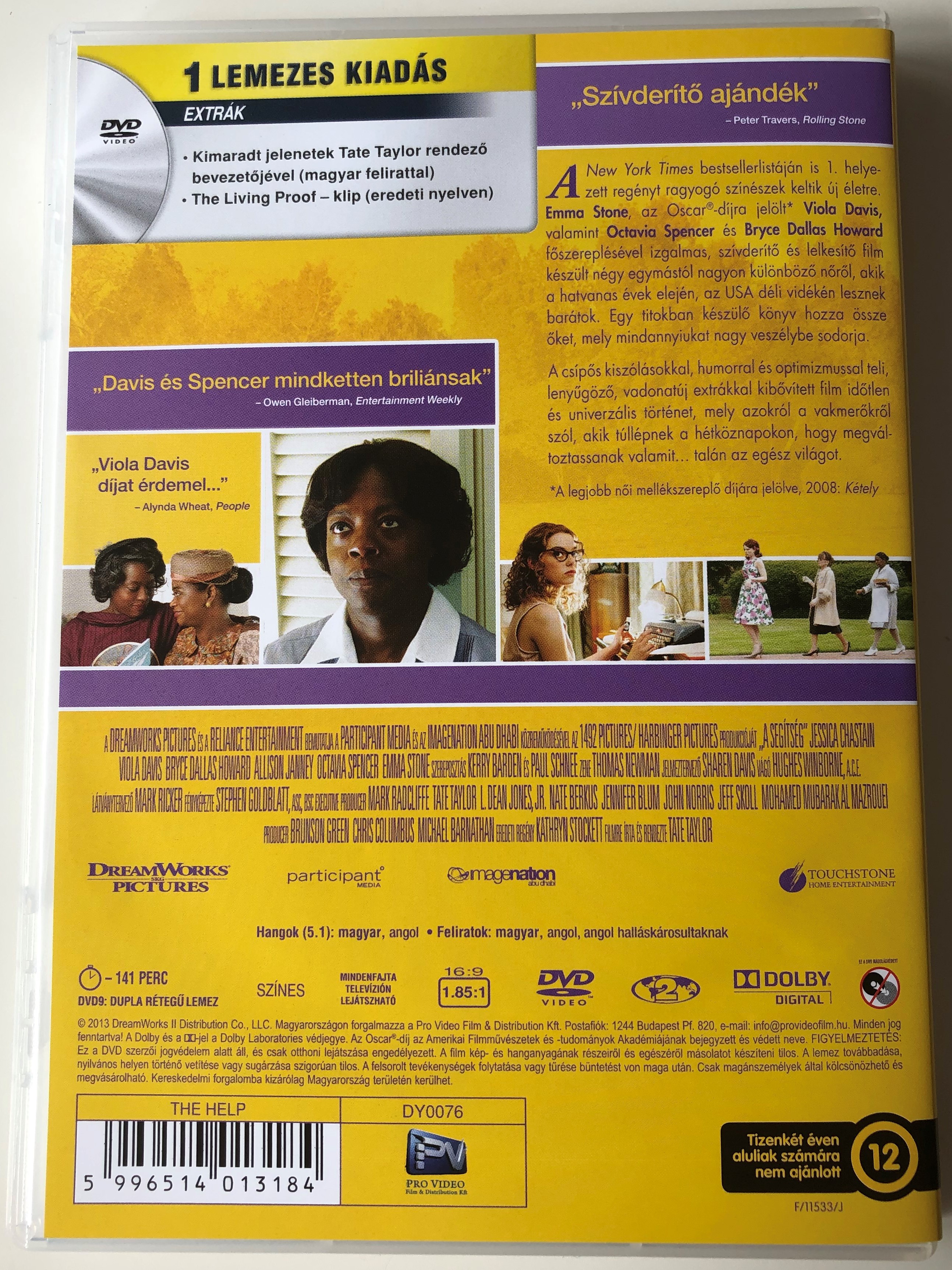 The Help DVD 2011 A Segítség / Directed by Tate Taylor / Starring ...