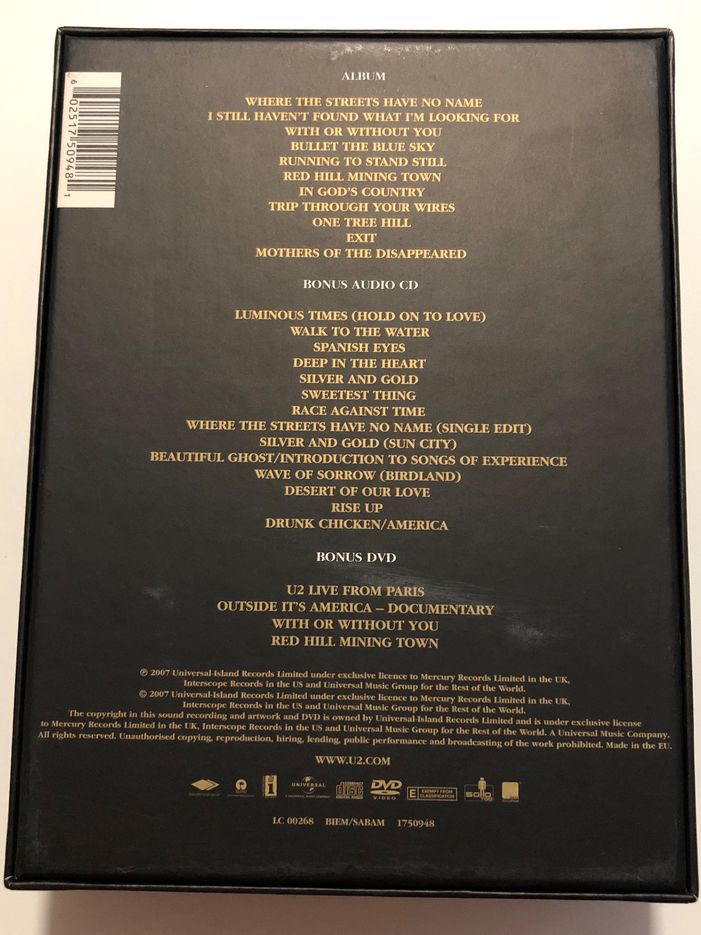 U2 - The Joshua Tree DVD 2007 / 2x CD + DVD / Box Set Limited Edition ...