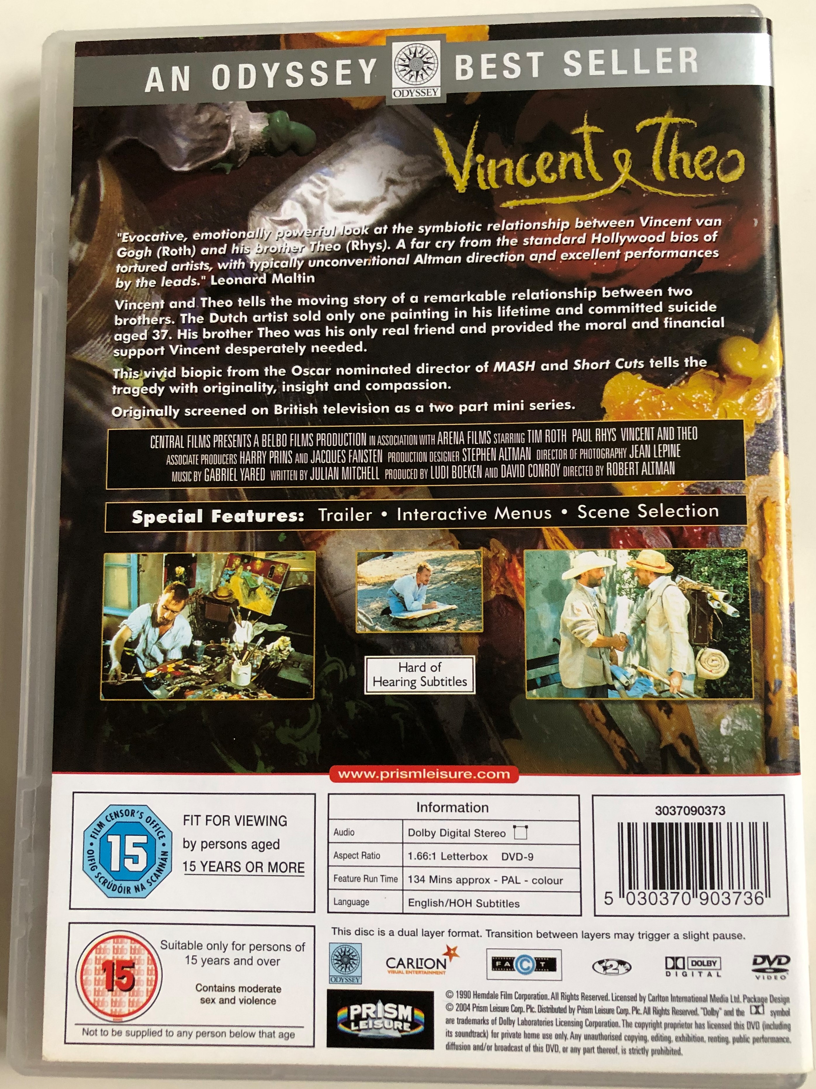 Vincent & Theo DVD 1990 / Directed Robert Altman / Starring: Tim Roth ...